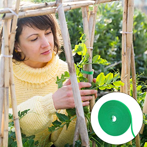 Hahood Plant Ties Reusable Garden Tape Adjustable Plant Support for Effective Growing Nylon Plant Tie Strap for Flowers, Tomato, Vines, Tree (50 Feet x 0.47 Inches, Green)