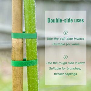 Hahood Plant Ties Reusable Garden Tape Adjustable Plant Support for Effective Growing Nylon Plant Tie Strap for Flowers, Tomato, Vines, Tree (50 Feet x 0.47 Inches, Green)