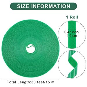 Hahood Plant Ties Reusable Garden Tape Adjustable Plant Support for Effective Growing Nylon Plant Tie Strap for Flowers, Tomato, Vines, Tree (50 Feet x 0.47 Inches, Green)