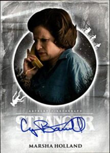 2019 topps stranger things welcome to the upside down autograph #a-cbh cynthia barrett as marsha holland auto official netflix television series collectible trading card