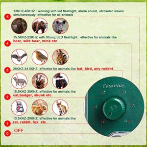 Solar Animal Repeller Animal Deterrent Devices Outdoor with Spike Repel Dogs, Cat, Squirrels, Raccoon, Rat Ultrasonic Animal Repeller Waterproof for Garden Yard House Use (4)