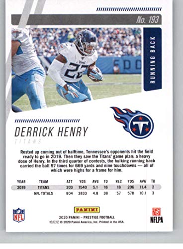 2020 Panini Prestige #193 Derrick Henry Tennessee Titans Football Card