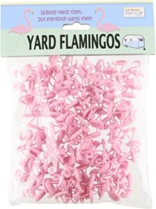 mini plastic yard flamingos – 100 miniature figurines fairy garden miniature moss landscape crafts ornament accessories for home or office décor by: gut bustin’ games (pink)