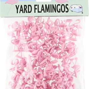 Mini Plastic Yard Flamingos - 100 Miniature Figurines Fairy Garden Miniature Moss Landscape Crafts Ornament Accessories for Home or Office Décor by: Gut Bustin' Games (Pink)