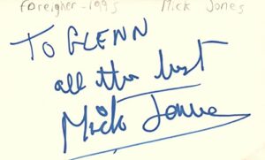 mick jones singer musician foreigner rock band music signed index card jsa coa