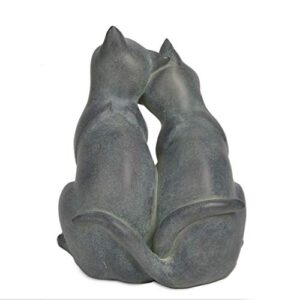 Newman House Studio Garden-Statues Cats Kitten-Couple Figurines Decor - Polyresin Sculpture for Outside Farmhouse Yard, 8.9 * 8.3 * 10.9 Inch