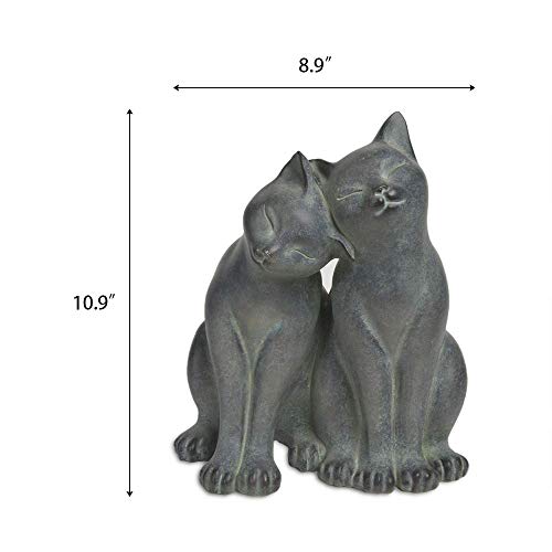 Newman House Studio Garden-Statues Cats Kitten-Couple Figurines Decor - Polyresin Sculpture for Outside Farmhouse Yard, 8.9 * 8.3 * 10.9 Inch