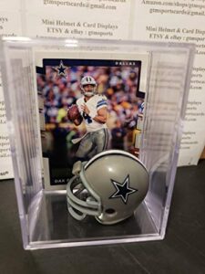 dak prescott dallas cowboys mini helmet card display case collectible qb auto shadowbox autograph