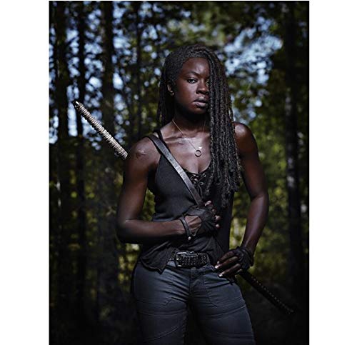 Walking Dead Danai Gurira as Michonne with katana slung over shoulder in forest 8 x 10 Inch Photo