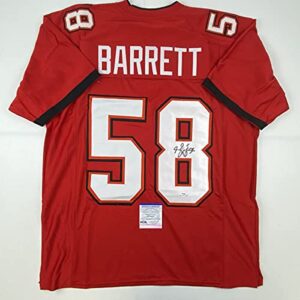 autographed/signed shaquil shaq barrett tampa bay red football jersey psa/dna coa