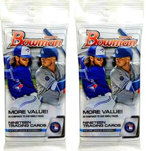 2 packs: 2020 bowman mlb baseball fat pack (19 cards/pk)