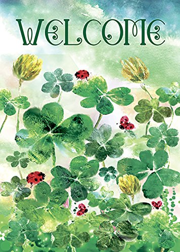 Morigins Welcome Clover Garden Decorative St.Patrick's Day Double Sided Garden Flag 12.5x18 inch