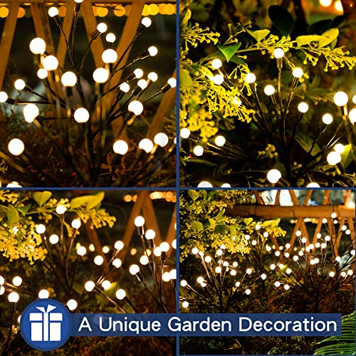 TONULAX Solar Garden Lights – Solar Starburst Lights with 2 Lighting Modes, Solar Lights Outdoor with Adjustable Branches, Solar Garden Decorative Lights Yard Patio Pathway Decoration (2 Pack)