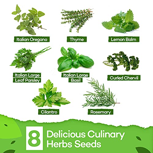 Deluxe Herb Garden Kit – Unique Gardening Gifts for Women - 8 Variety Culinary Herb Garden Kit Indoor & Outdoor – Cooking Gifts for Gardeners, Plant Gifts for Mom Who Has Everything This Christmas