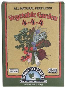 down to earth organic vegetable garden fertilizer 4-4-4, 5lb