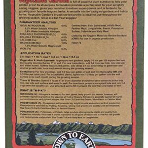 Down to Earth Organic Vegetable Garden Fertilizer 4-4-4, 5lb