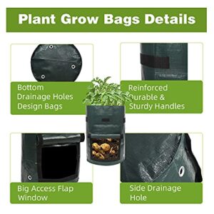 2-Pack 10 Gallon Garden Potato Grow Bags with Flap and Handles Aeration Fabric Pots Heavy Duty