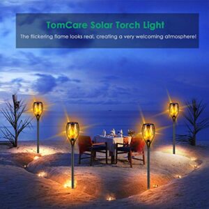 TomCare Solar Outdoor Lights 99 LED Higher & Larger Flickering Flame Solar Torch Lights 43" Waterproof Outdoor Lighting Solar Powered Pathway Lights Landscape Decoration for Garden Patio Yard, 4Pack