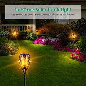 TomCare Solar Outdoor Lights 99 LED Higher & Larger Flickering Flame Solar Torch Lights 43" Waterproof Outdoor Lighting Solar Powered Pathway Lights Landscape Decoration for Garden Patio Yard, 4Pack