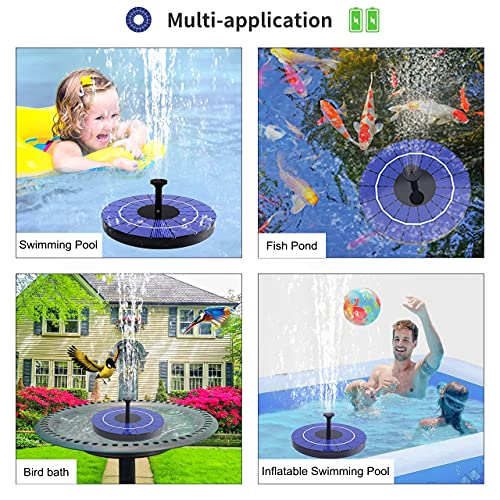 Viajero 2022 4W Solar Fountain with 3000mAh Battery, Latest Upgraded Fix Floating Waterlevel Switch Solar Powered Water Pump for Bird Bath Birdbaths Garden Backyard Pond Pool Outdoor