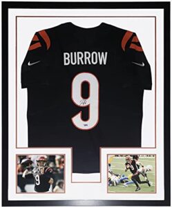 joe burrow signed cincinnati bengals authentic nike on field jersey – fanatics coa authenticated – professionally framed & 8×10 photo 34×42