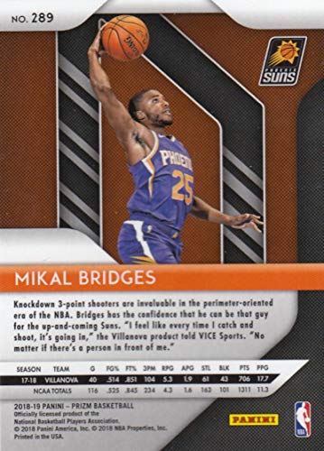 2018-19 Panini Prizm #289 Mikal Bridges RC Rookie Phoenix Suns NBA Basketball Trading Card