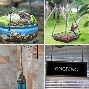 YINGFENG 6 Pack 19.7Inches Black Hanging Chains, Garden Plant Hangers, for Bird Feeders, Billboards, Chalkboards, Planters, Lanterns, Wind Chimes and Decorative Ornaments