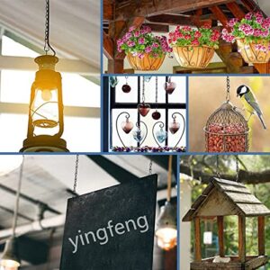 YINGFENG 6 Pack 19.7Inches Black Hanging Chains, Garden Plant Hangers, for Bird Feeders, Billboards, Chalkboards, Planters, Lanterns, Wind Chimes and Decorative Ornaments