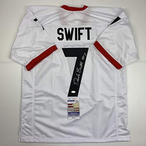 Autographed/Signed D'Andre Swift Georgia White College Football Jersey JSA COA