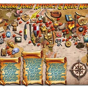 Indiana Jones Artifact and Relic Map & Book, Full Color Plus Two Free Related Maps