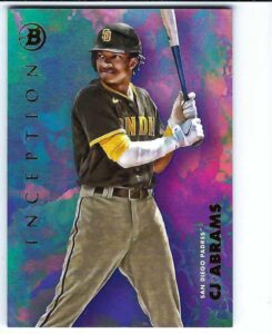 cj c.j. abrams 2021 bowman inception #18 rookie card rc san diego padres baseball