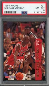 michael jordan 1995 hoops basketball card #21 graded psa 8