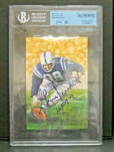 gino marchetti football hof signed goal line art card with jsa & beckett 10 auto