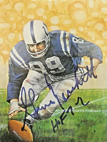 Gino Marchetti Football HOF Signed Goal Line Art Card with JSA & Beckett 10 Auto