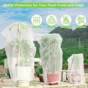 6 Packs 2 Size Insect Netting Bag, Garden Bird Barrier Mesh Covers Bags with Drawstring, Bug Netting Plant Protection Covers Bags for Blueberry Tomato Vegetable Form Cicadas Bird Squirrels Eating