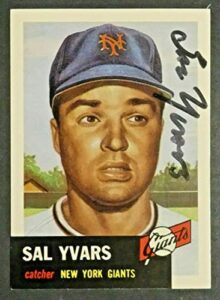 sal yvars signed baseball card with jsa coa