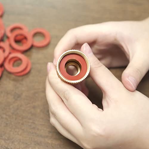 Hourleey Garden Hose Washer Rubber, Heavy Duty Red Rubber Washer Fit All Standard 3/4 Inch Garden Hose Fittings, 50 Packs