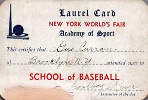 schoolboy rowe signed 1939 ny world’s fair card with jsa coa