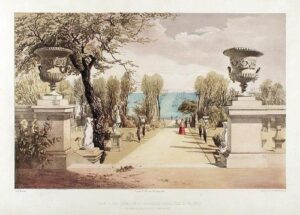 view in the gardens at westfield house, (isle of wight.) the seat of sir agustus clifford bart