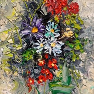 Love Bouquet, Flower Still Life Limited Edition Embellished Canvas Print, Signed and Numbered Print by Andre Dluhos