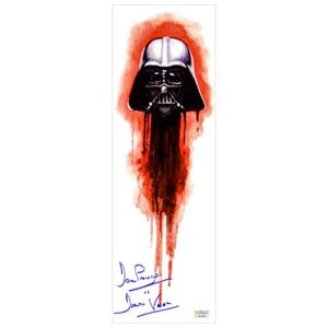 david prowse autographed star wars darth vader 5.5×17 art print