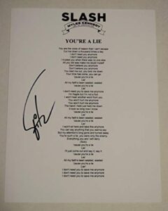 brent fitz signed autograph slash & the conspirators you’re a lie lyric sheet