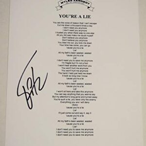 Brent Fitz Signed Autograph Slash & The Conspirators You're A Lie Lyric Sheet