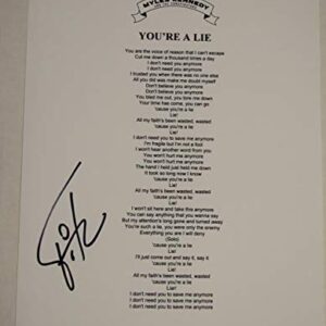 Brent Fitz Signed Autograph Slash & The Conspirators You're A Lie Lyric Sheet