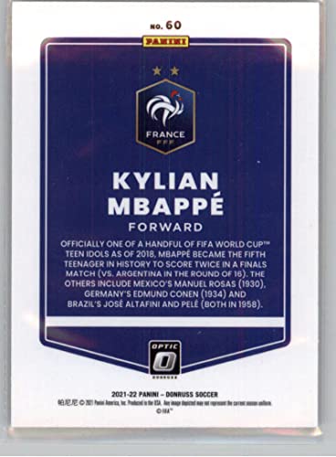 2021-22 Donruss Road to Qatar Optic #60 Kylian Mbappe France Official FIFA Soccer/Futbol Trading Card in Raw (NM or Better) Condition