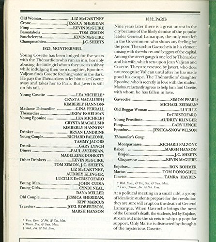 Les Miserables, Broadway Playbill + Lea Michele, Jacquelyn Piro, Jessica-Snow Wilson, Tamra Hayden, Philip Hernández