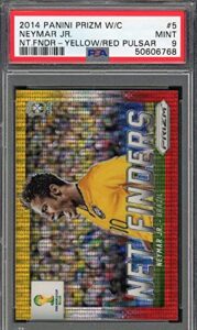 neymar jr 2014 panini prizm world cup net finders red pulsar card #5 psa 9