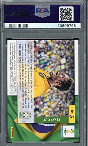 Neymar Jr 2014 Panini Prizm World Cup Net Finders Red Pulsar Card #5 PSA 9