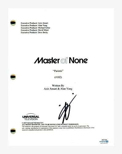 Aziz Ansari Signed Autographed Master of None Ep2 Script Screenplay ACOA COA