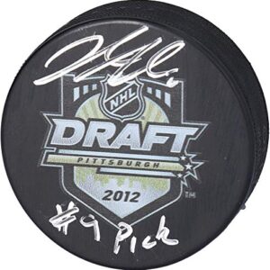 Jacob Trouba New York Rangers Autographed 2012 NHL Draft Logo Hockey Puck with "#9 Pick" Inscription - Autographed NHL Pucks